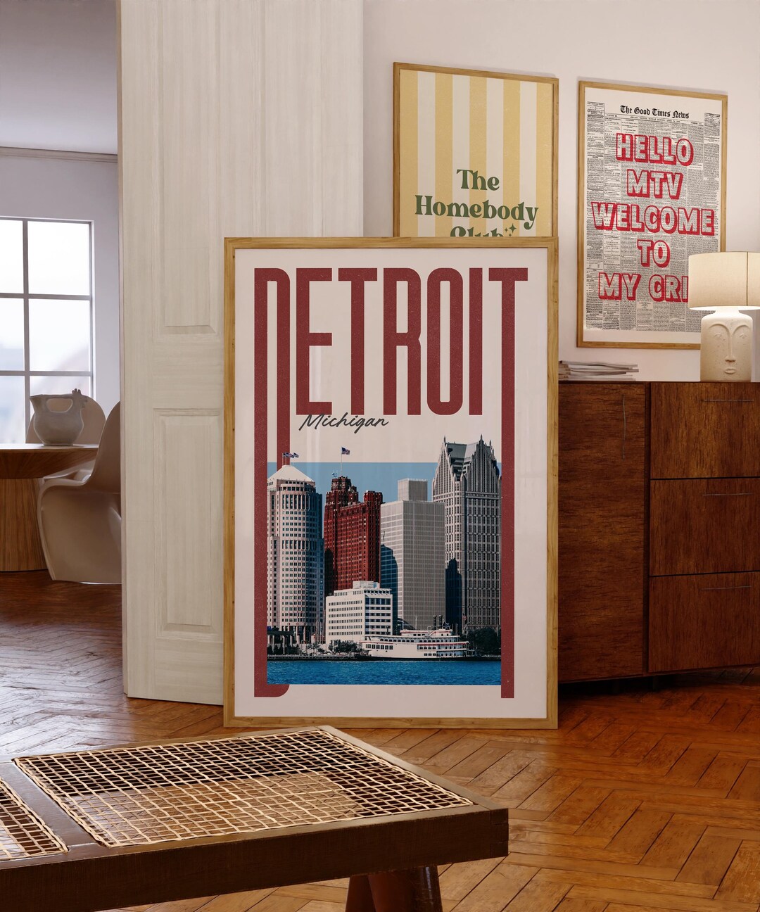 Detroit Wall Art Print, Detroit Poster, Detroit Art Print, Detroit ...