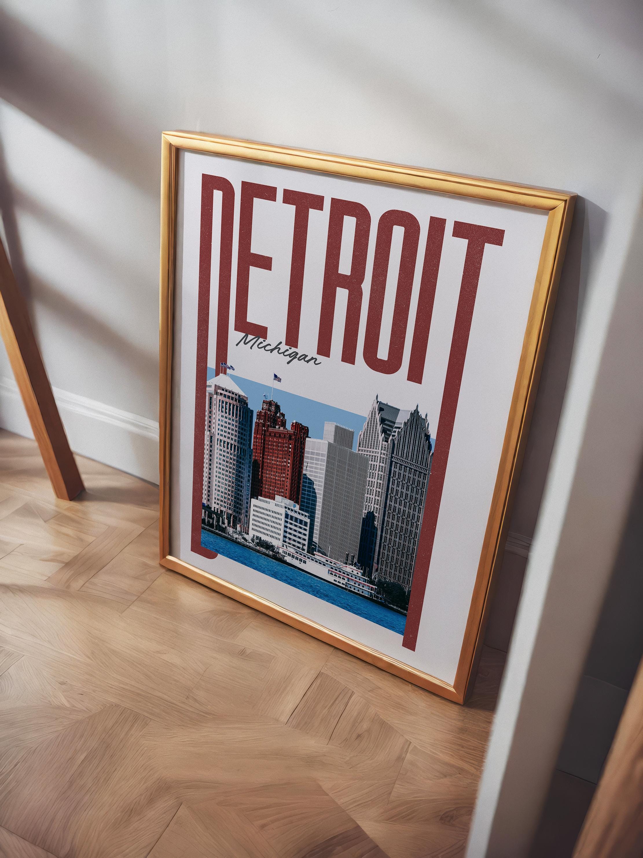 Detroit Wall Art Print, Detroit Poster, Detroit Art Print, Detroit ...