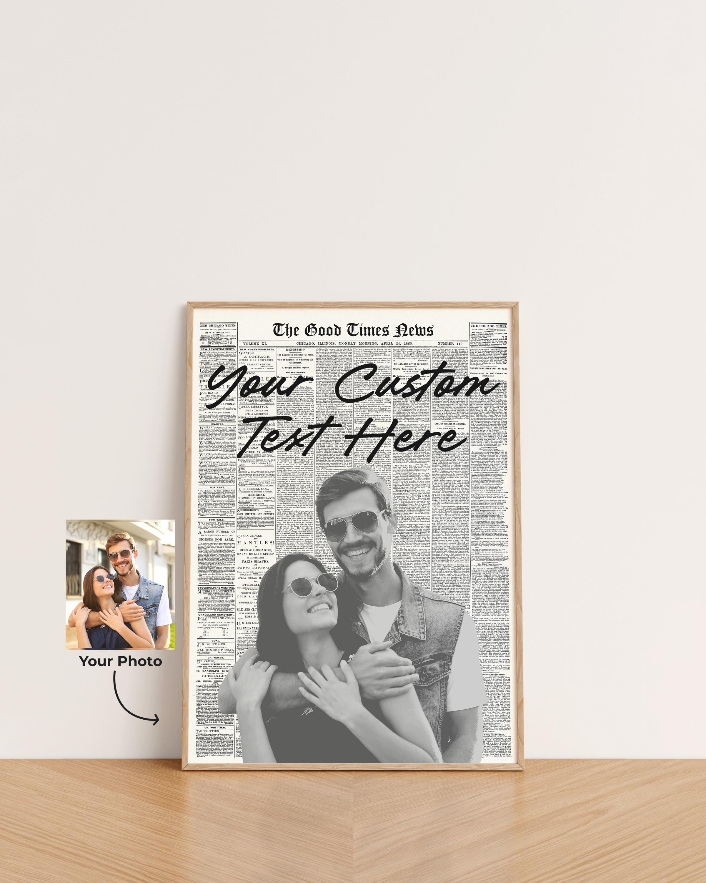 Custom Newspaper Print, Retro Newspaper Poster, Trendy Newspaper Print ...