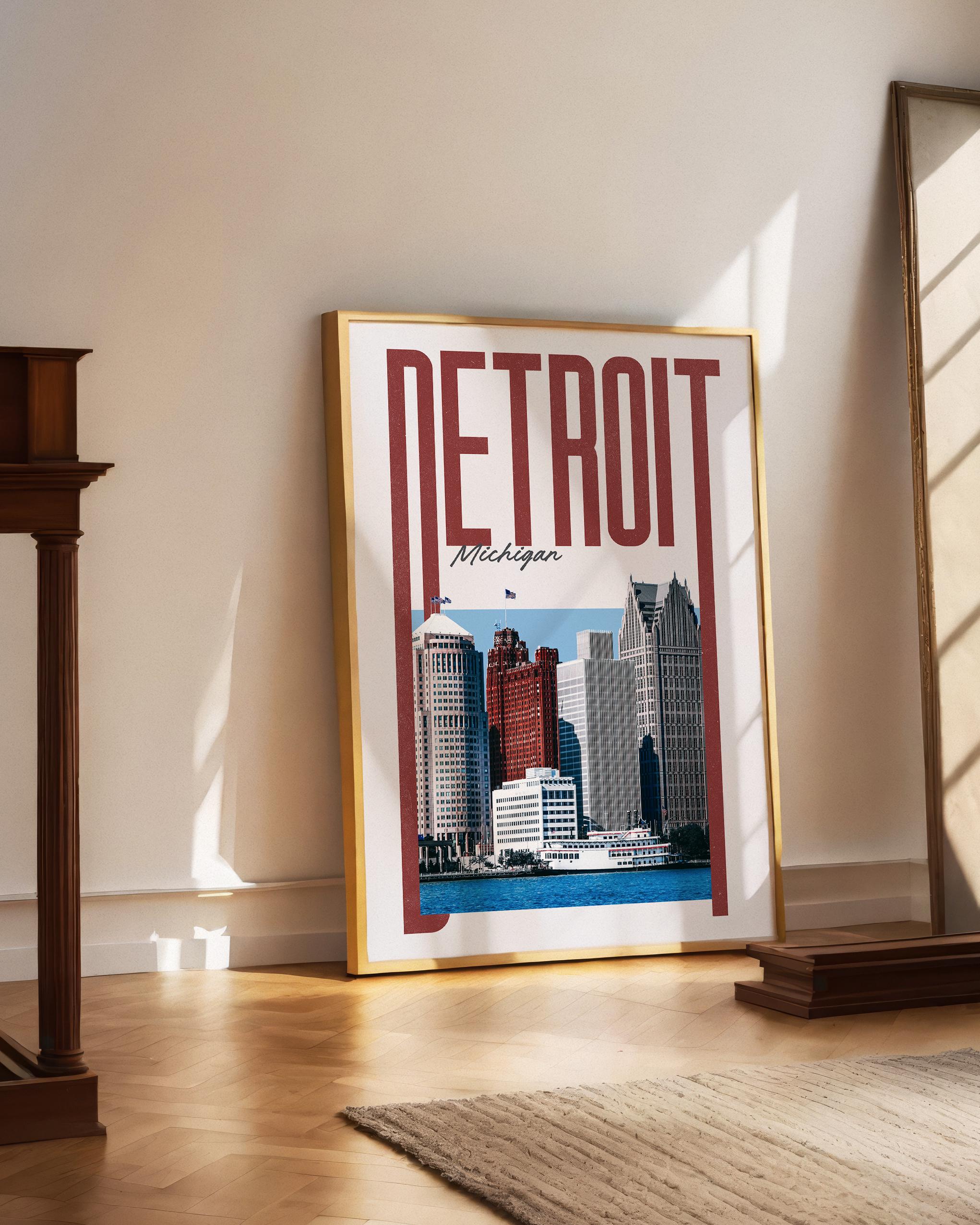 Detroit Wall Art Print, Detroit Poster, Detroit Art Print, Detroit ...