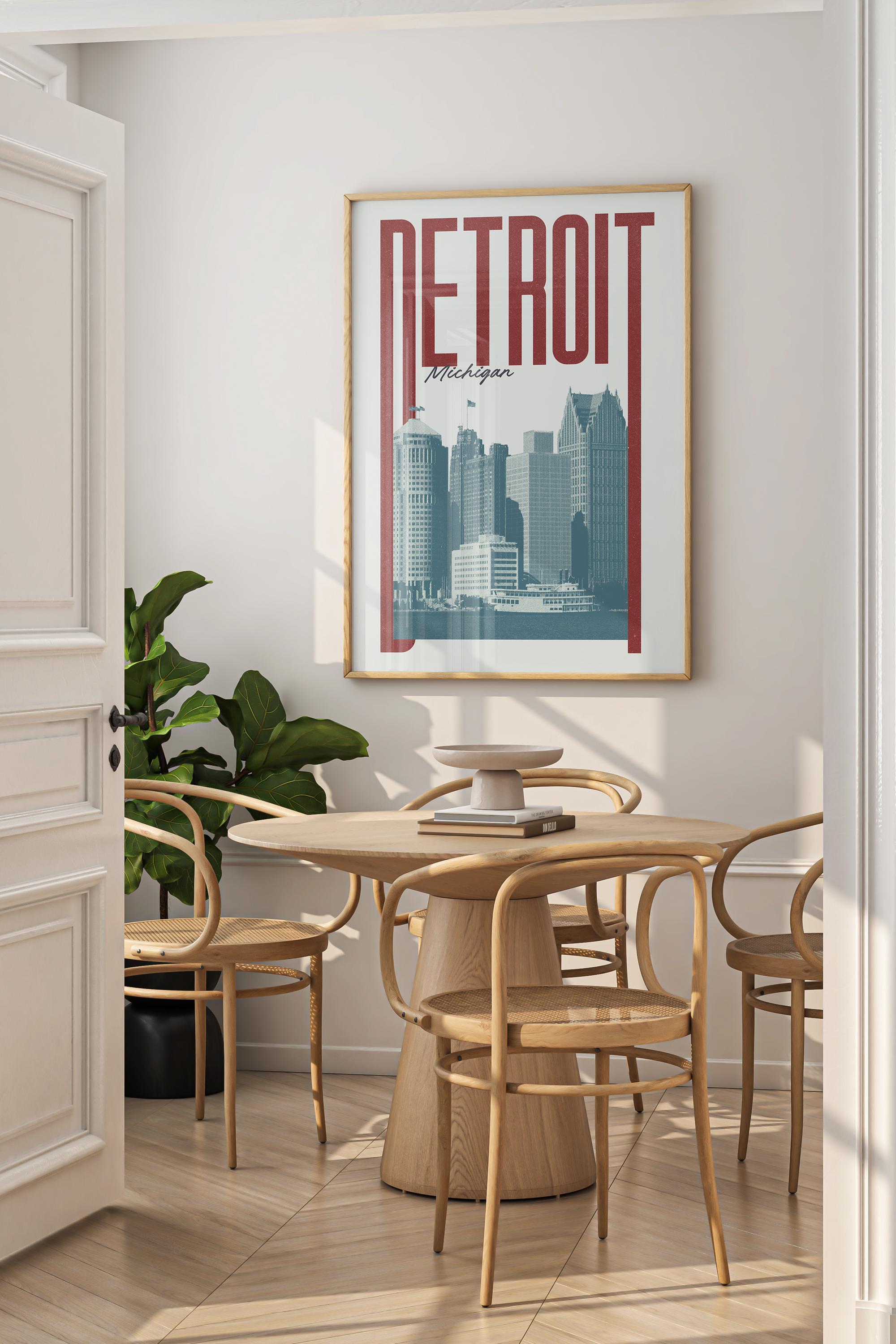 Detroit Wall Art Print, Detroit Poster, Detroit Art Print, Detroit ...