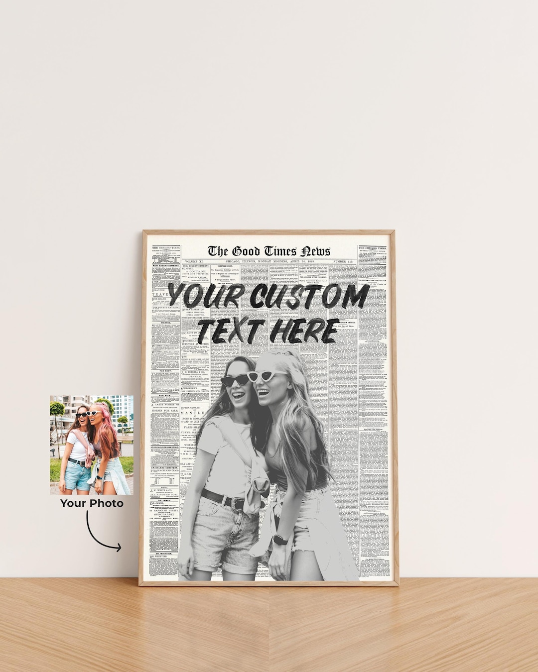 Custom Newspaper Print, Retro Newspaper Poster, Trendy Newspaper Print ...