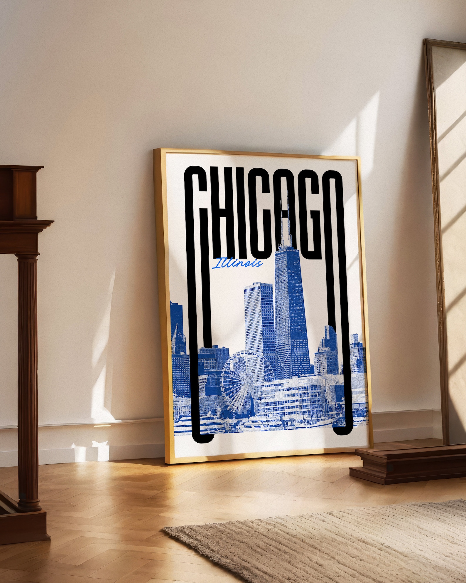 Chicago Wall Art Print, Chicago Poster, Chicago Art Print, Chicago ...