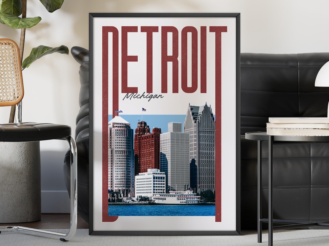 Detroit Wall Art Print, Detroit Poster, Detroit Art Print, Detroit ...