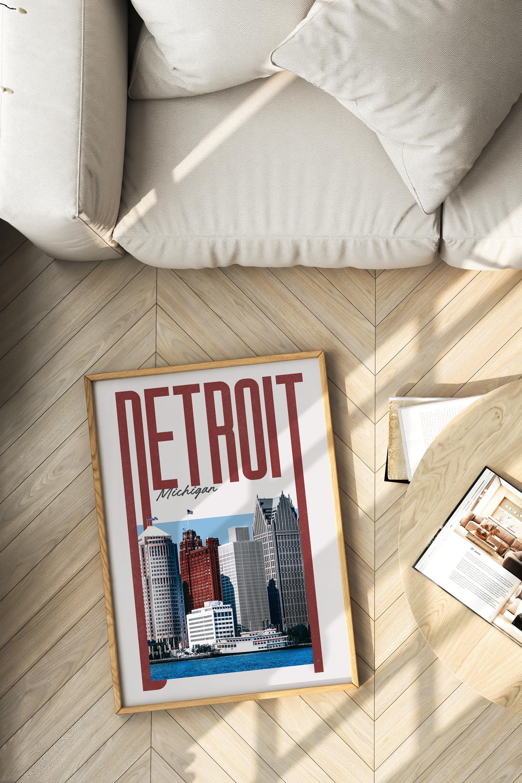 Detroit Wall Art Print, Detroit Poster, Detroit Art Print, Detroit ...