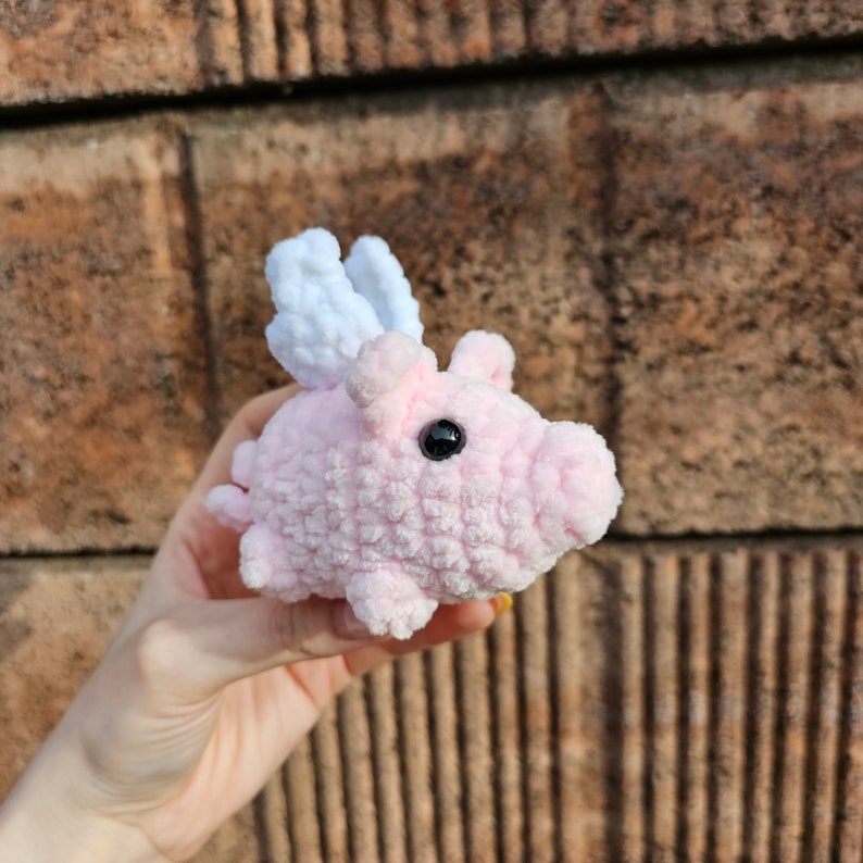 Flying Pig Crochet Mini Plushie Stuffed Animal Amigurumi Crochet - Etsy