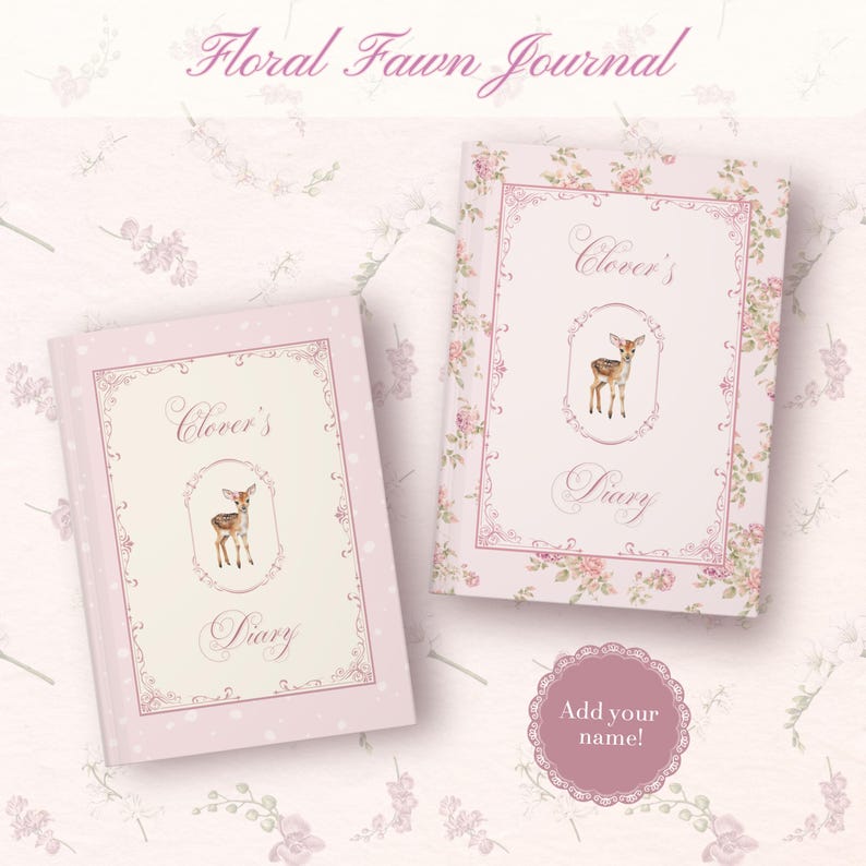 Personalized Fawn Journal: Coquette Winter Deer Notebook Gift - Etsy