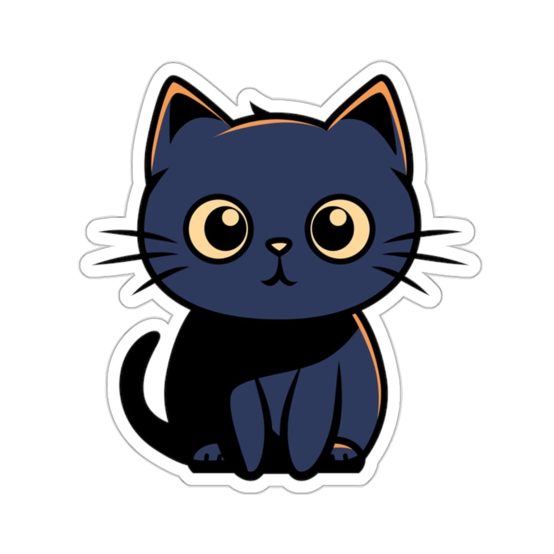 Black Cat Sticker - Etsy