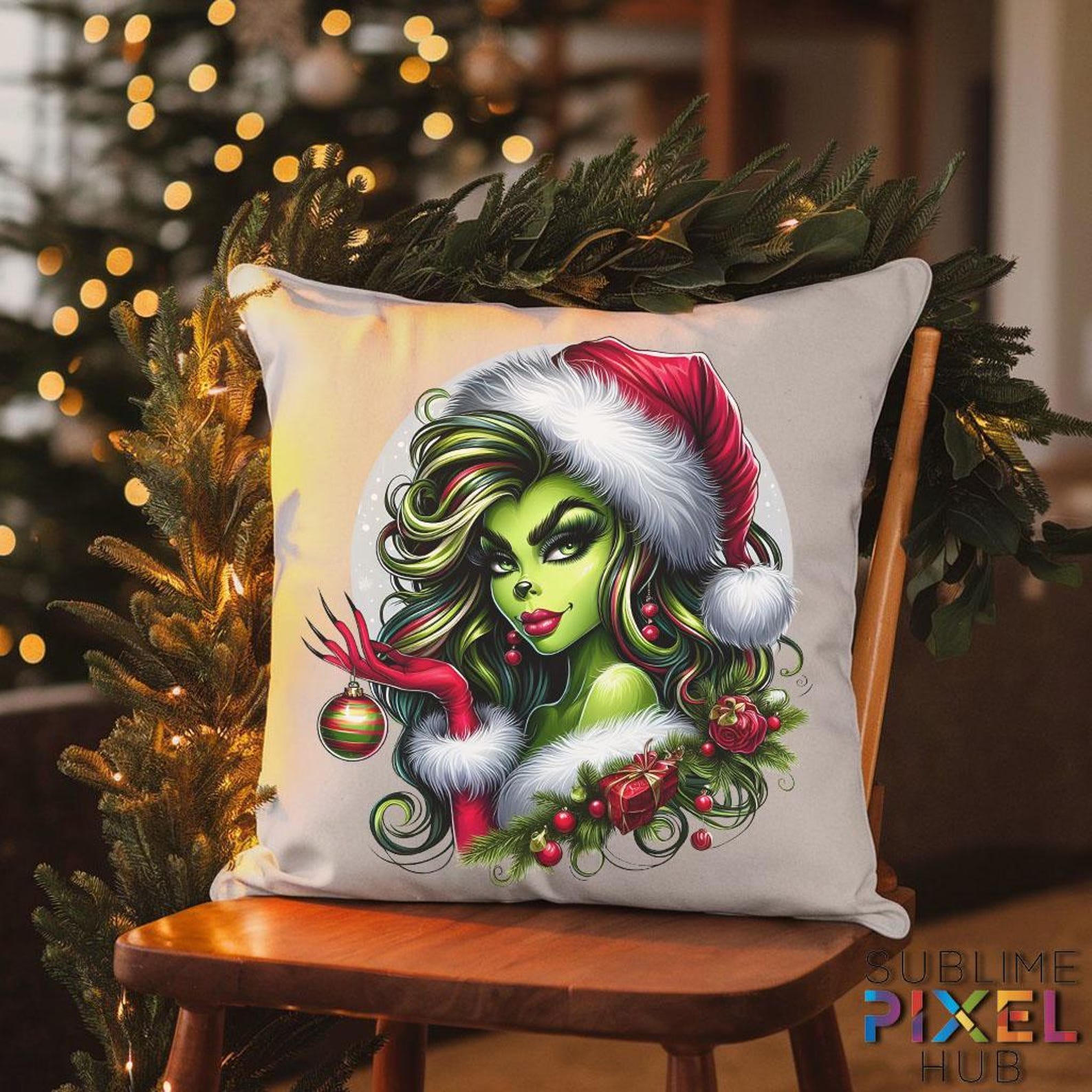 Christmas Clipart for Ladies V3 Png, Png Files, Clipart, Grinch, Ladies ...