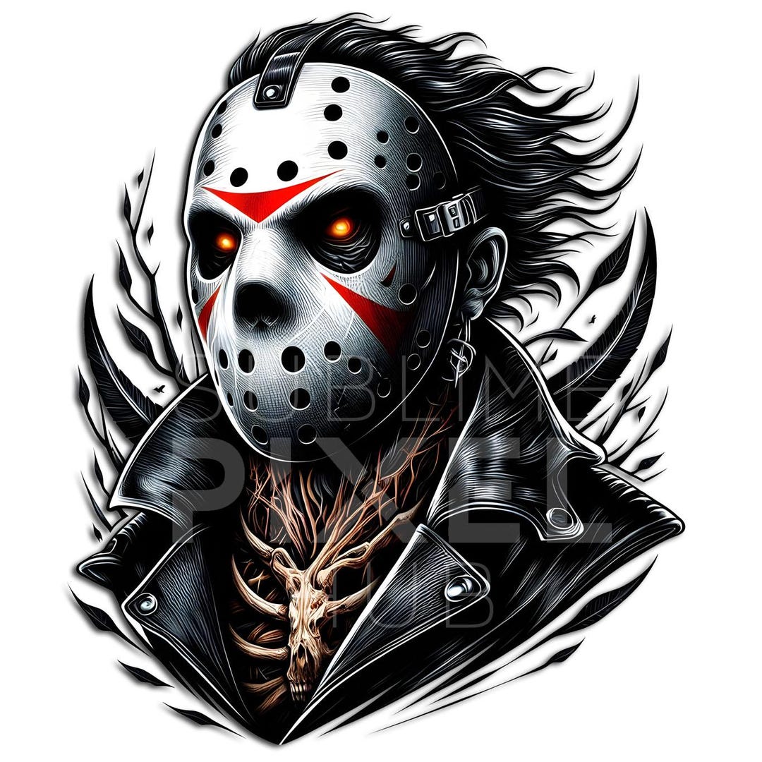Jason in Leather Jacket Png, Png Files, Clipart, Slasher, Halloween ...