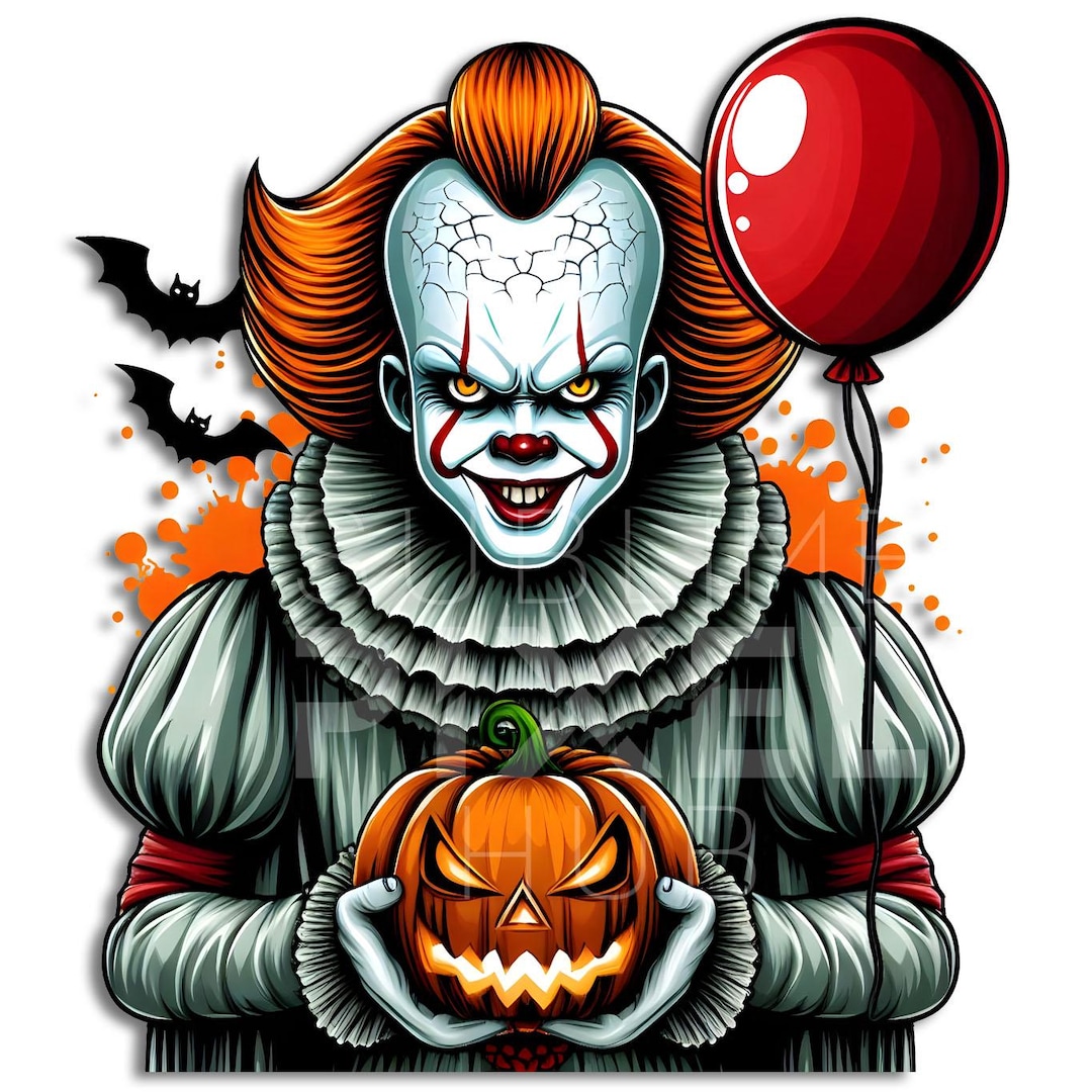 Pennywise Halloween PNG, Horror Clown, Pumpkin, Transparent Background ...