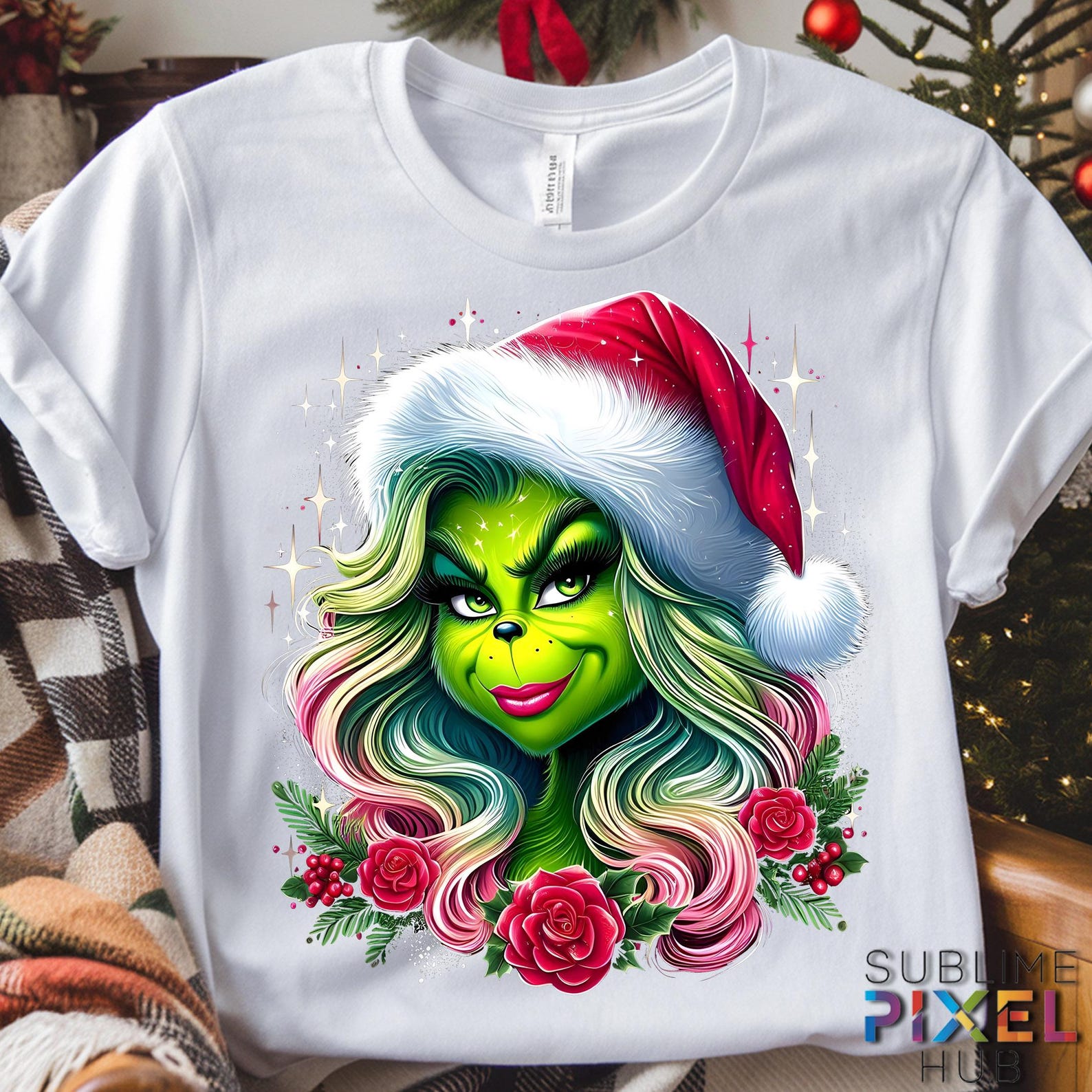 Lady Grinch Christmas Clipart, PNG Files (digital Download) - Etsy