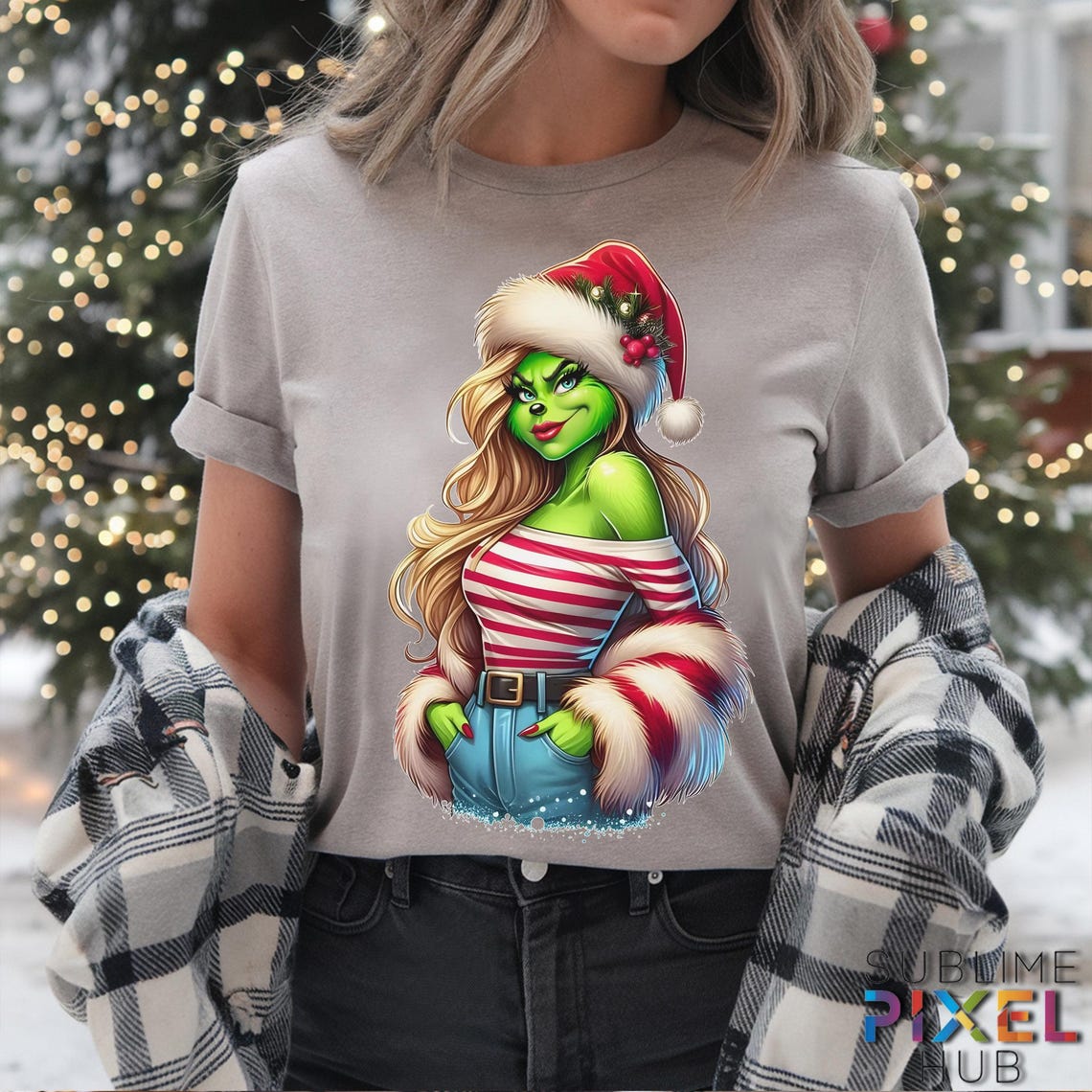Lady Grinch Christmas Clipart, PNG Files (digital Download) - Etsy