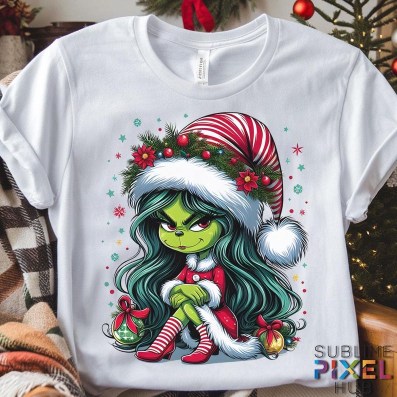 Christmas Grinch Ladies Clipart PNG, Holiday Designs (digital Download ...