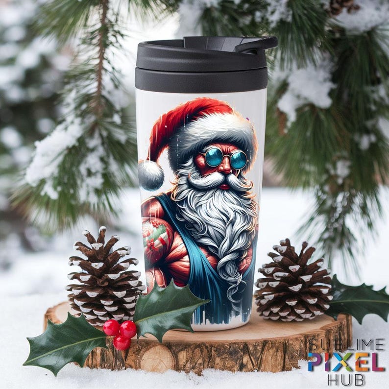 Manly Santa Claus Clipart: Christmas Designs (PNG File) - Etsy