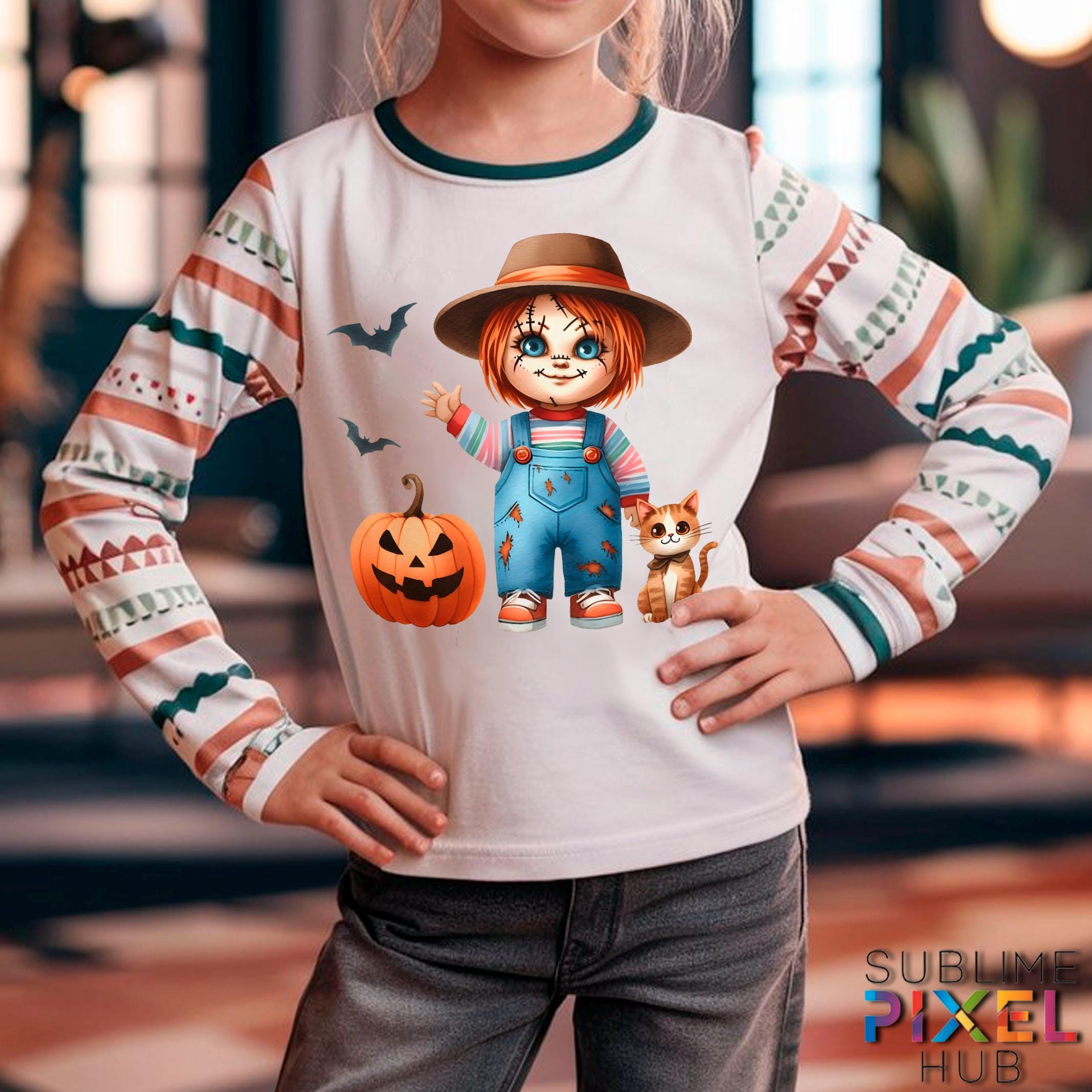 Cute Chucky Watercolor Clipart, Halloween PNG Files (digital Download ...