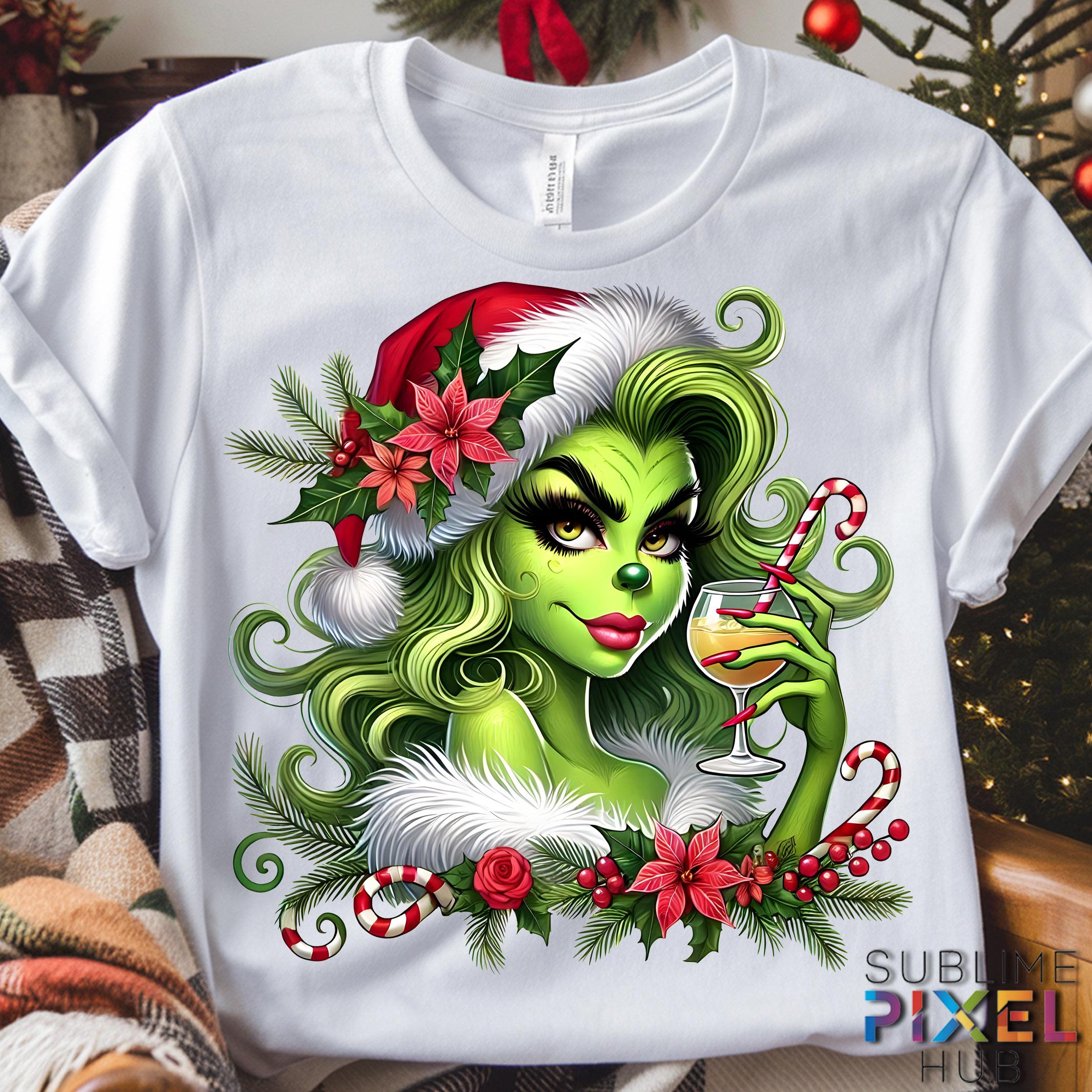 Lady Grinch Christmas Clipart, PNG Files (digital Download) - Etsy