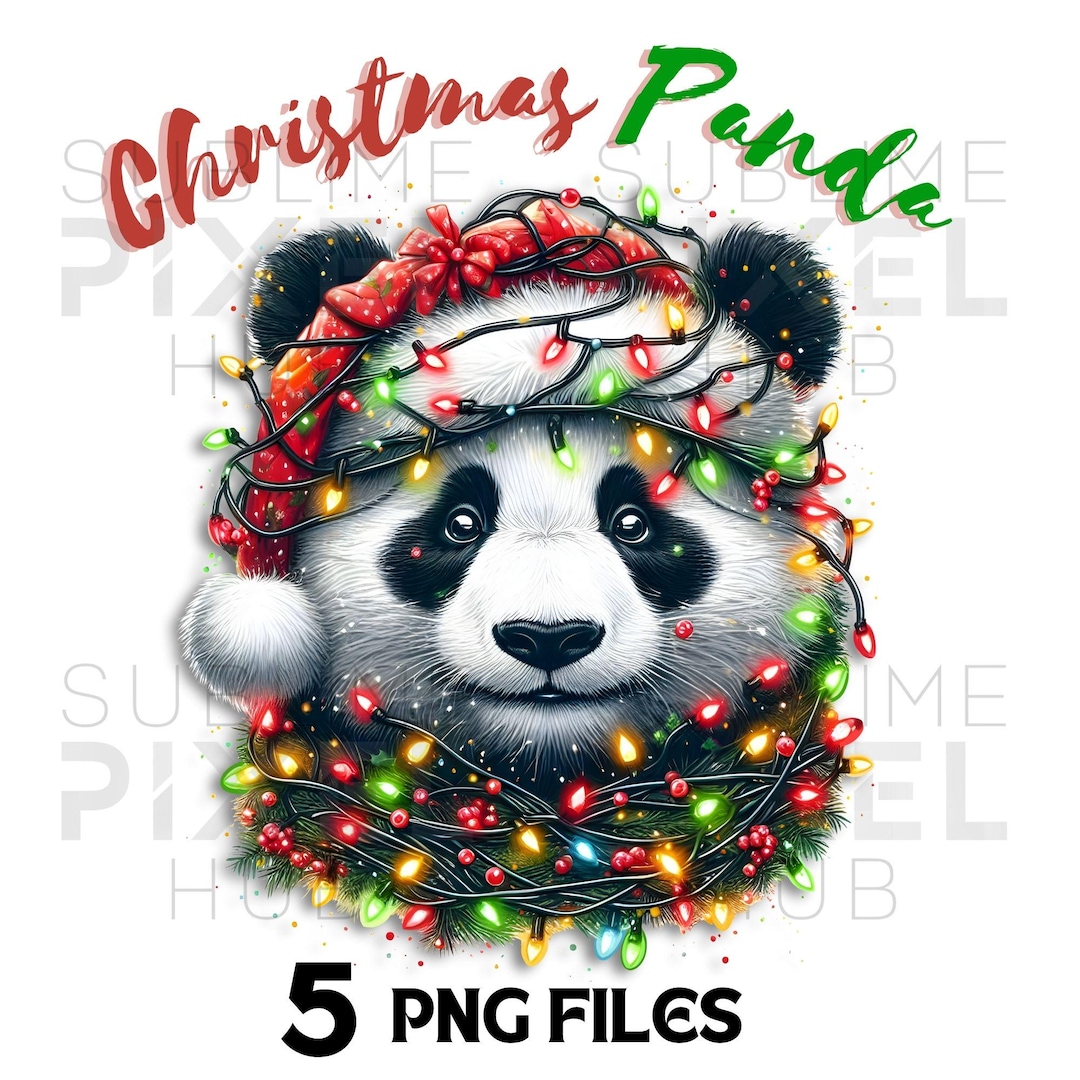 Colección De Pandas Navideños 1 Png, Archivos Png, Clipart, Oso Panda Navideño, Diseños ...