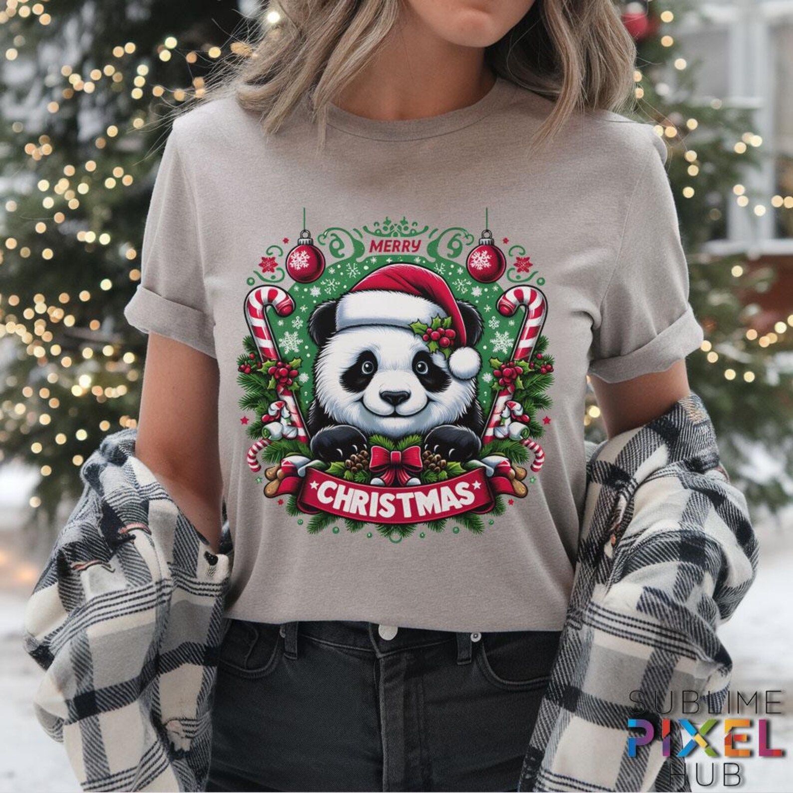 Christmas Panda V2 Png, Png Files, Clipart, Panda Bear, Christmas ...