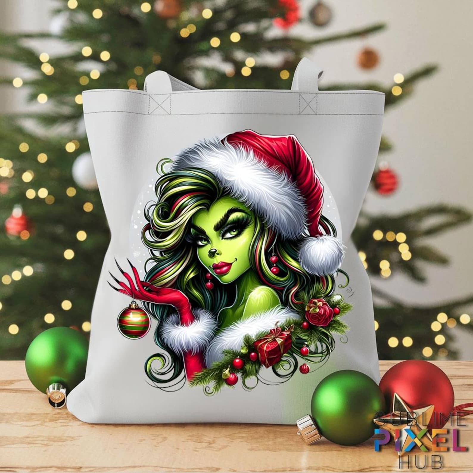 Christmas Clipart for Ladies V3 Png, Png Files, Clipart, Grinch, Ladies ...