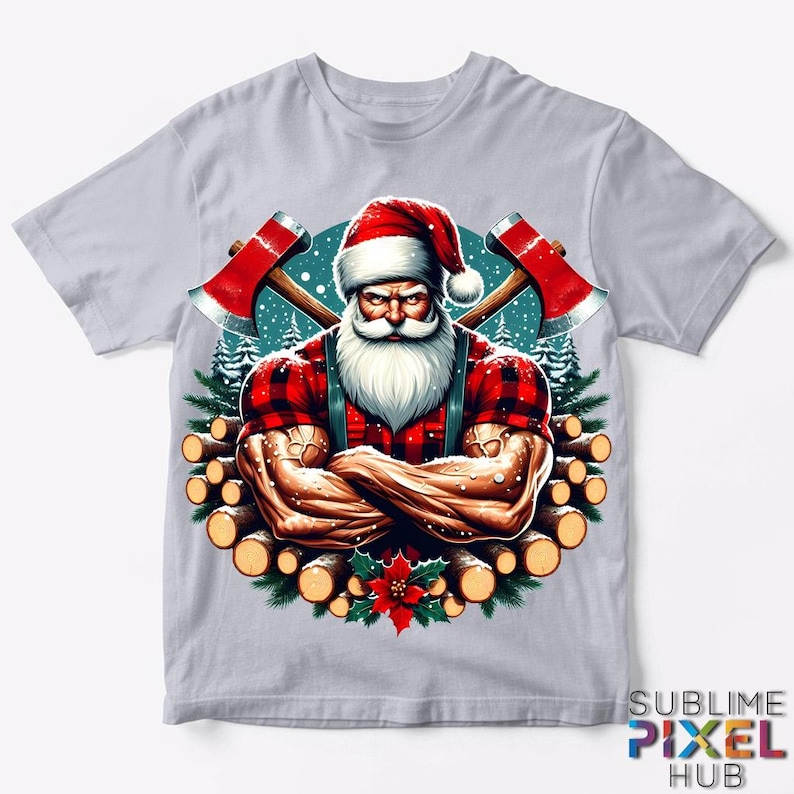 Lumberjack Santa Claus PNG: Manly Christmas Design (digital Download ...