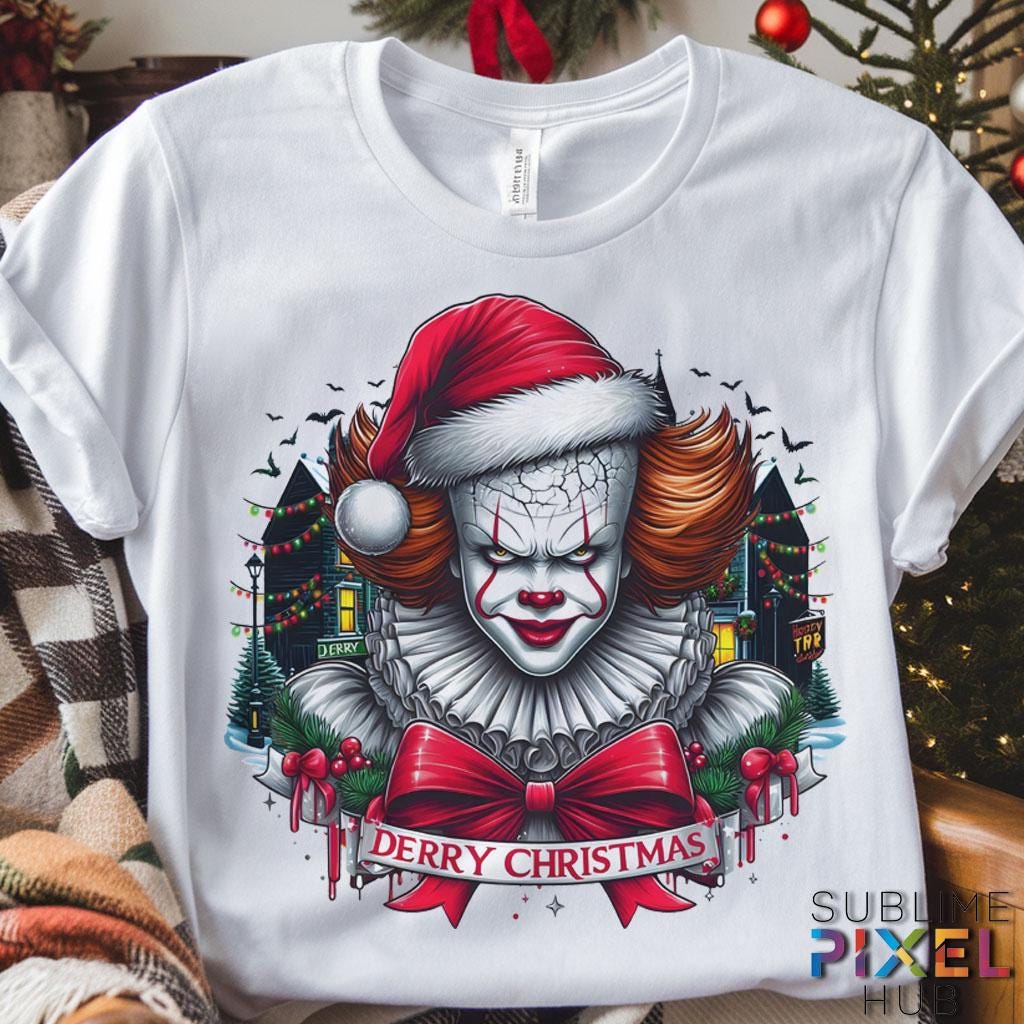 Christmas Pennywise Png, Png Files, Clipart, Pennywise, Christmas ...