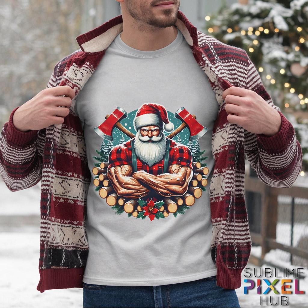 Lumberjack Santa Claus for Men V1 Png, Png Files, Clipart, Santa Claus ...