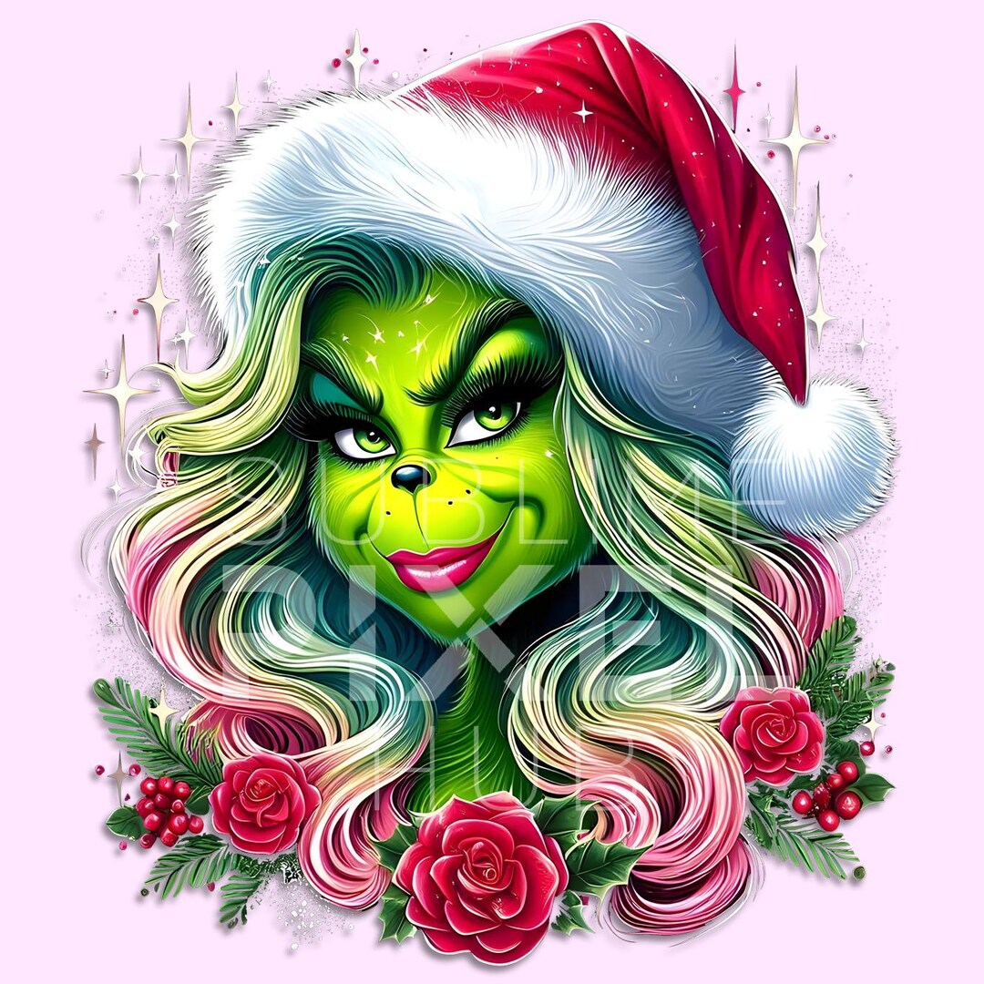 Christmas Clipart for Ladies V1 Png, Png Files, Clipart, Grinch, Ladies ...