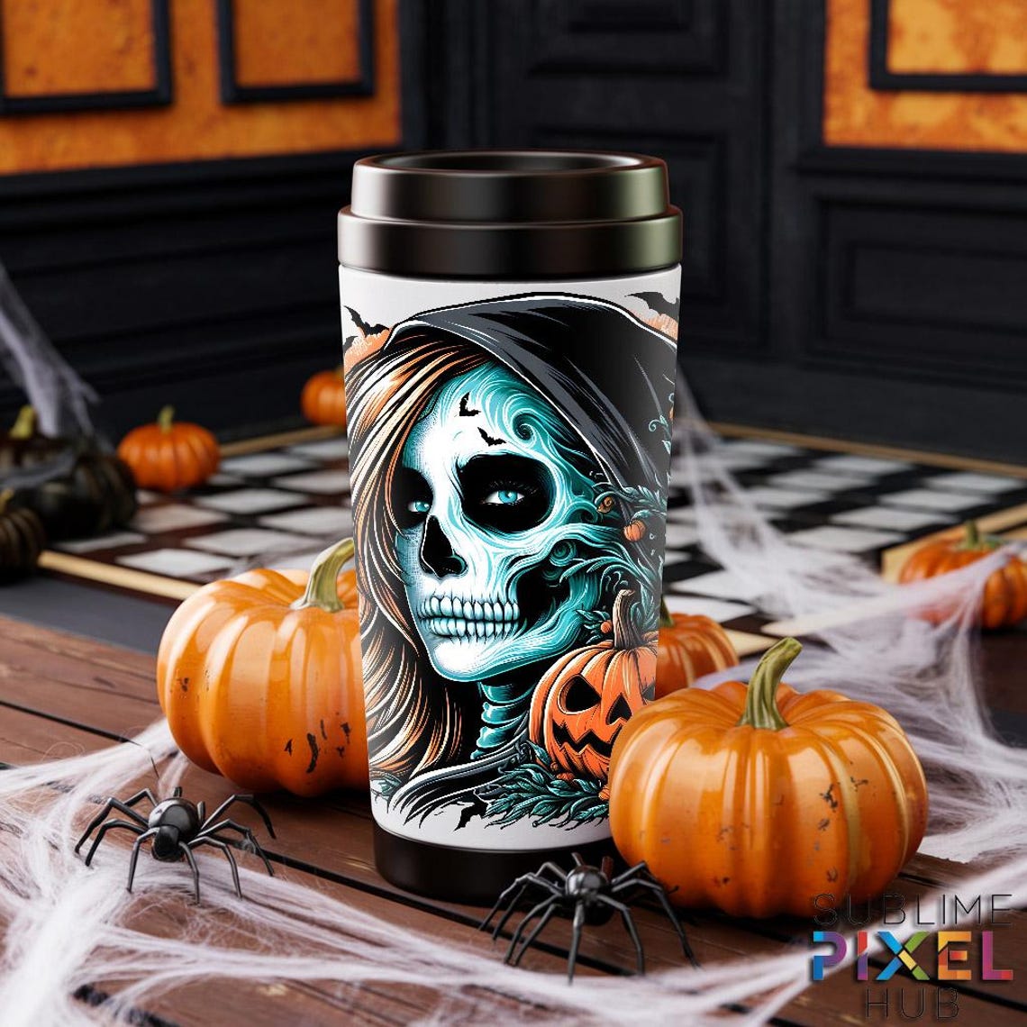 Beautiful Skull Damsel Png, Png Files, Clipart, Halloween, Skull ...