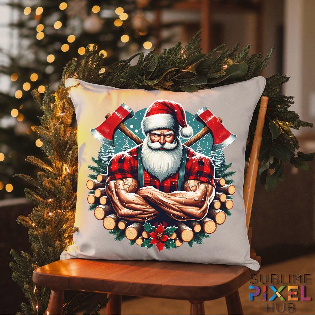 Lumberjack Santa Claus for Men V1 Png, Png Files, Clipart, Santa Claus ...