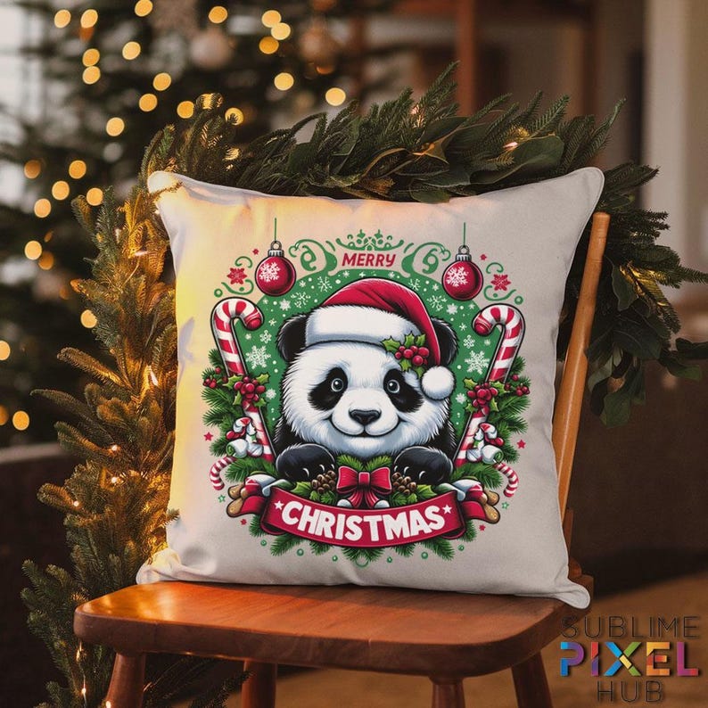 Christmas Panda V2 Png, Png Files, Clipart, Panda Bear, Christmas ...