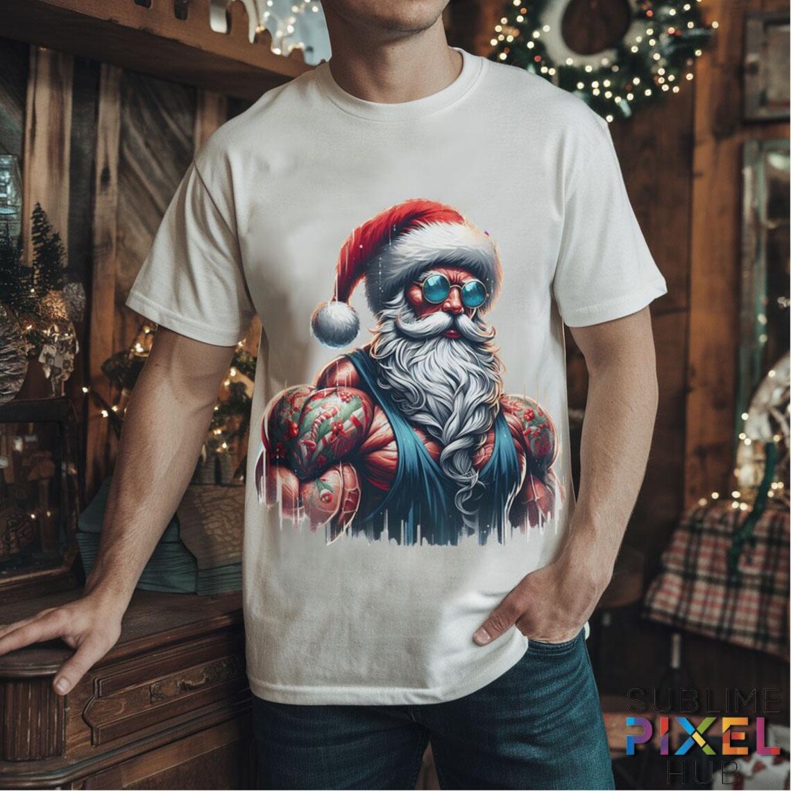 Manly Santa Claus Clipart: Christmas Designs (PNG File) - Etsy