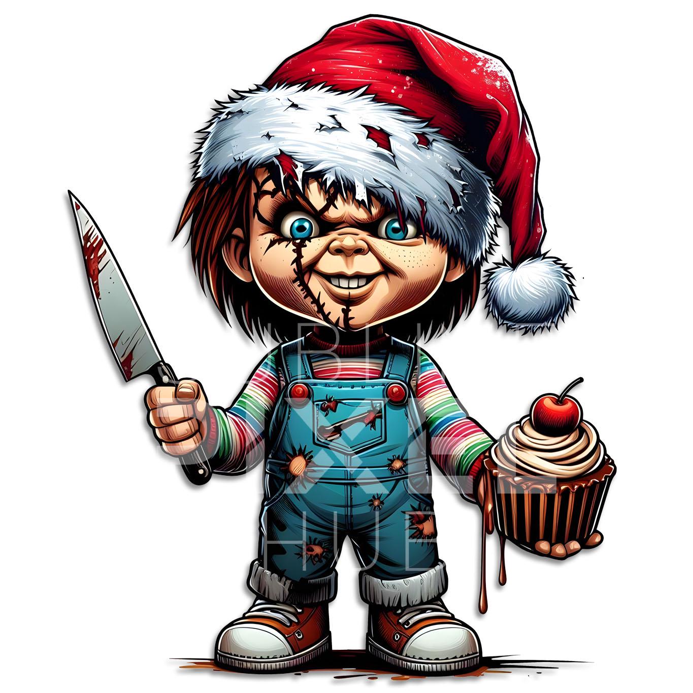 Chucky Navideño Con Cupcake Png, Archivos Png, Clipart, Chucky, Diseños ...