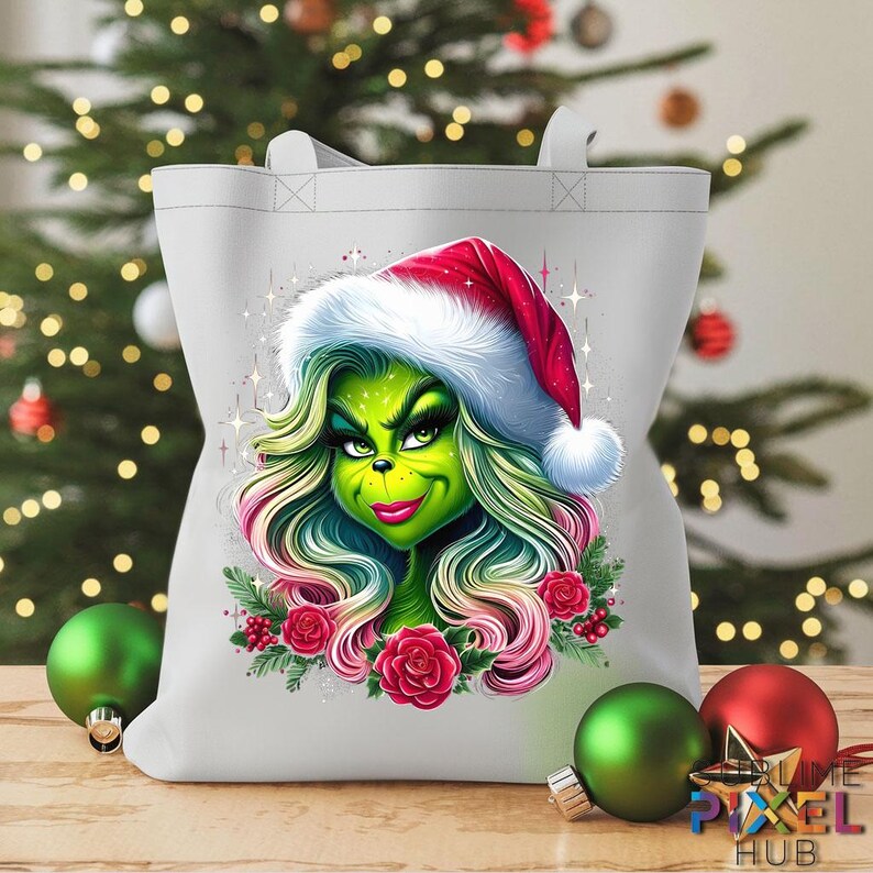 Christmas Grinch Lady Clipart, Holiday PNG File (digital Download) - Etsy