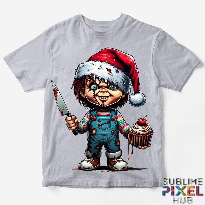 Christmas Chucky With Cupcake PNG Clipart (transparent Background) - Etsy