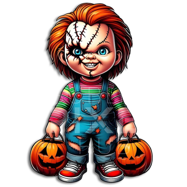 Chucky With Pumpkins Png, Png Files, Clipart, Halloween, Halloween ...
