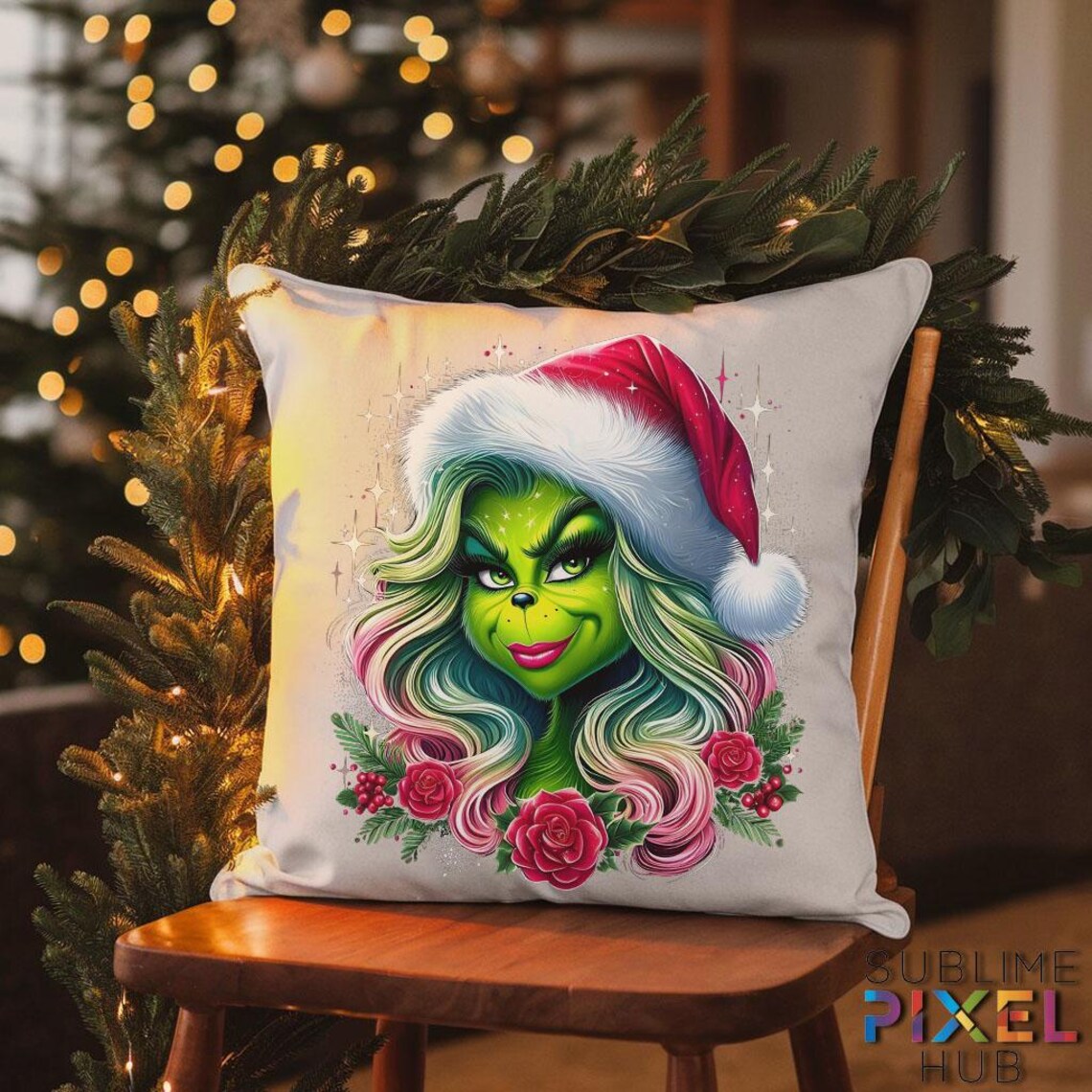 Christmas Grinch Lady Clipart, Holiday PNG File (digital Download) - Etsy