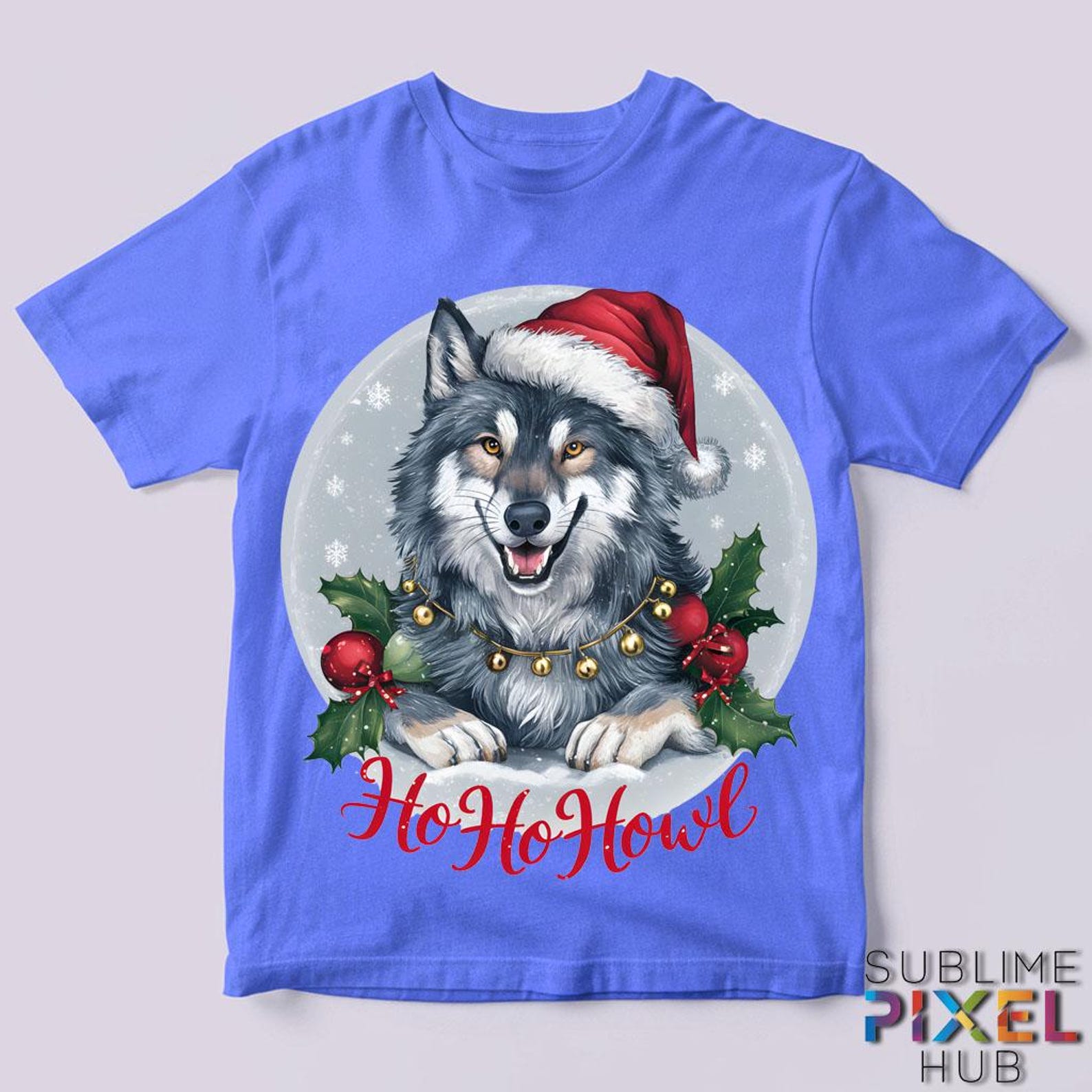 Christmas Wolf V1 Png, Png Files, Clipart, Wolves, Christmas Designs ...