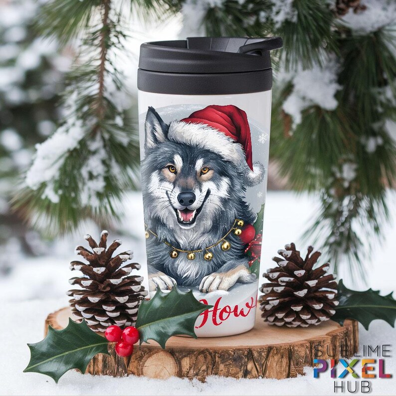 Christmas Wolf Clipart, Holiday PNG File (transparent Background) - Etsy