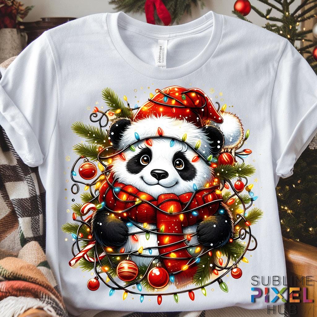 Christmas Panda Clipart: Holiday PNG Designs (transparent Background ...