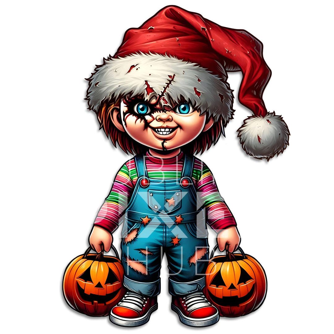 Christmas Chucky With Pumpkins Png, Png Files, Clipart, Chucky ...