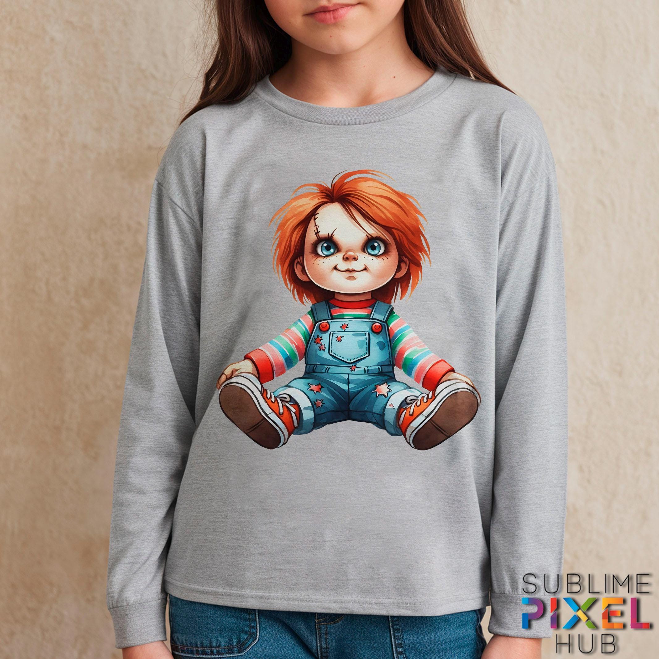 Cute Chucky Watercolor Clipart, Halloween PNG Files (digital Download ...