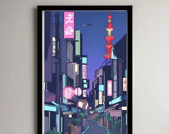 Tokyo Anime Print - Download Printable Wall Art for Bedroom - Etsy