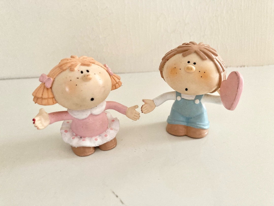VTG 1985 Bumpkins Lot X2 Girl & Boy 3" Toy Figure Fabrizio George Good ...