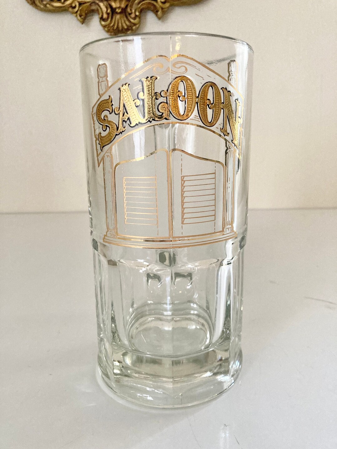 VTG Old School SALOON Huge Giant Beer Mug Glass 8" Tall Western - Etsy