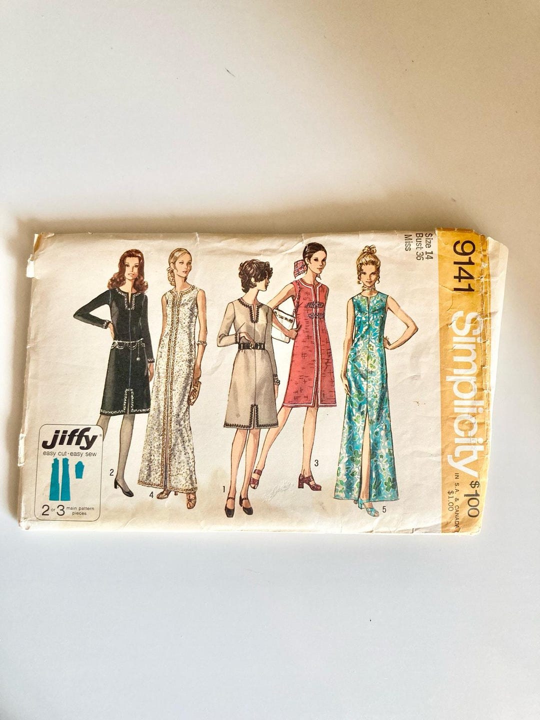 VTG Simplicity 9141 Sewing Pattern Size 14 Women's Dress Uncut - Etsy