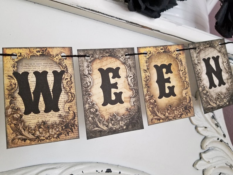Halloween Banner Vintage Halloween Decor Vintage Halloween | Etsy
