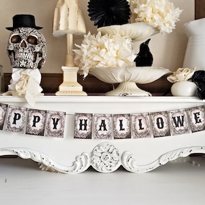 Halloween Banner, Vintage Halloween Decor, Vintage Halloween Garland ...