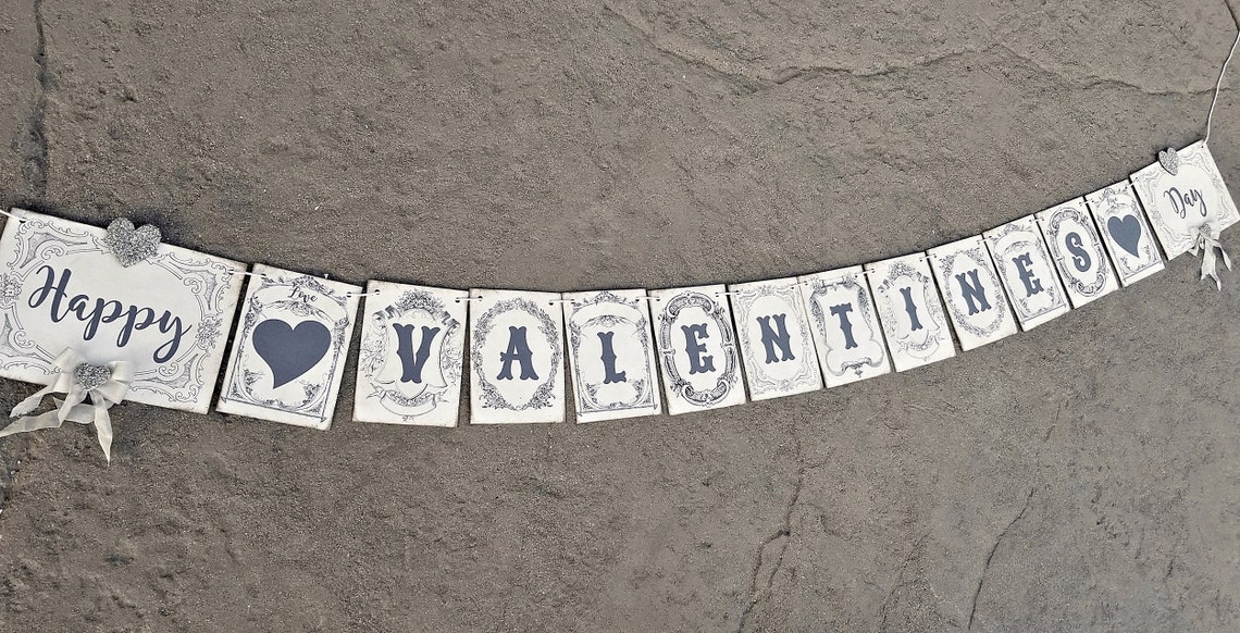 Vintage Style Valentine's Day Banner Valentine's Day | Etsy