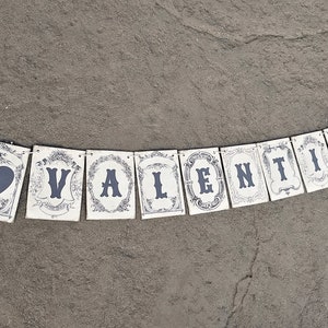 Vintage Style Valentine's Day Banner, Valentine's Day Decor, Happy ...